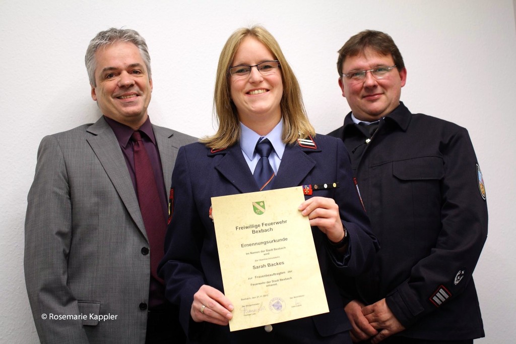Sarah Backes zur Frauenbeauftragten ernannt » Freiwillige Feuerwehr der ...